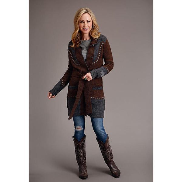 Stetson Apparel Womens Vintage Steer Head Cardigan