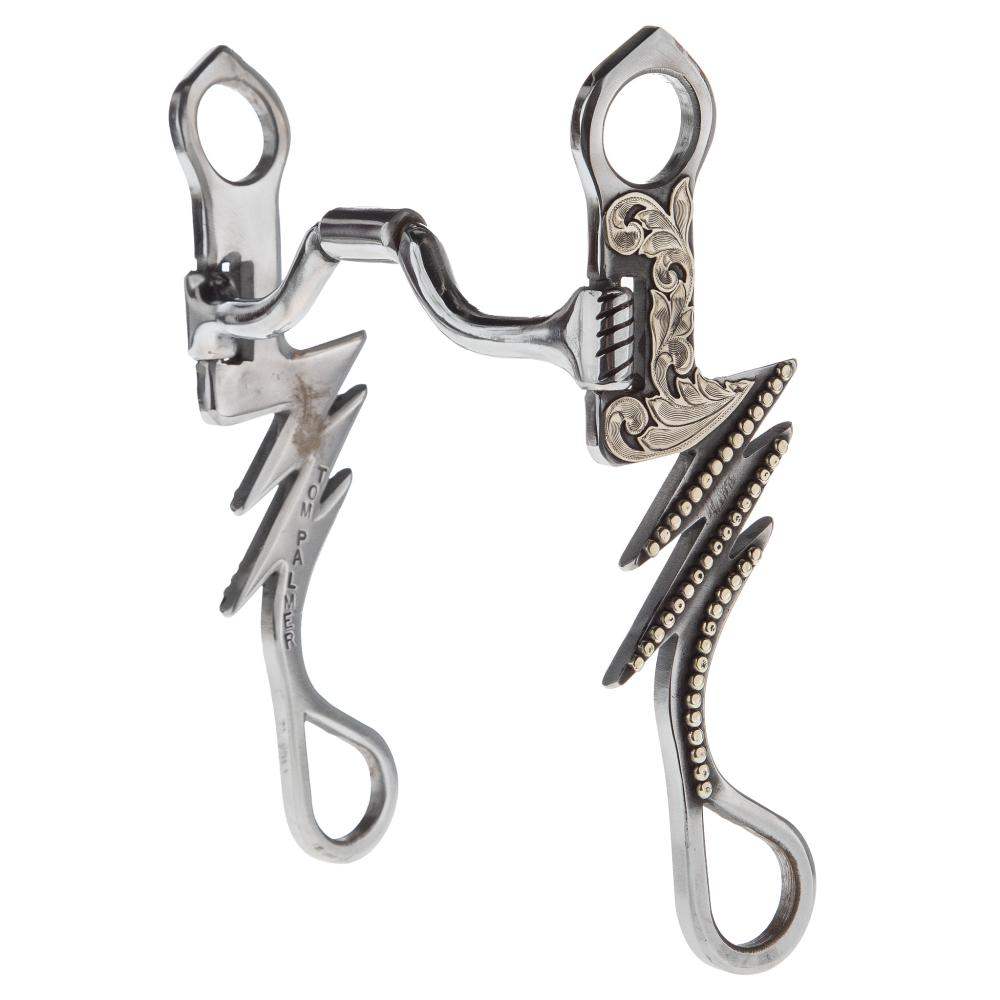 Palmer Bits Spurs Low Hinge Port Lightning Shank Bit