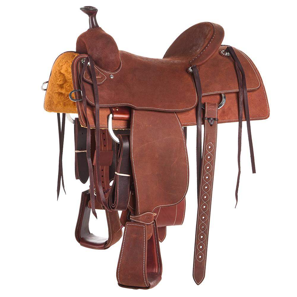 Martin Saddlery Chestnut Roughout Team Roper with Strings