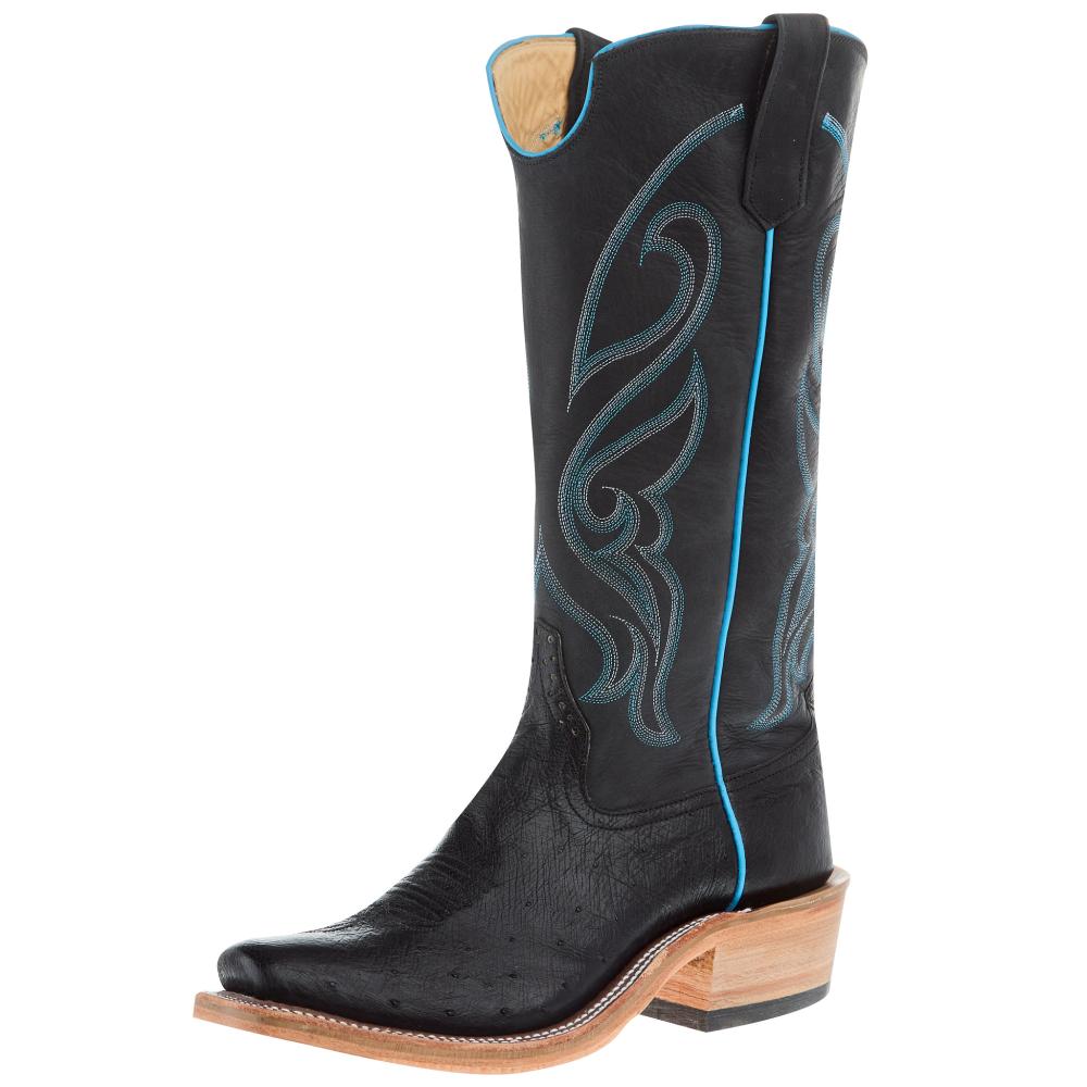 Rios Of Mercedes Men's Ride Ready Black Smooth Ostrich 15in Black Buff