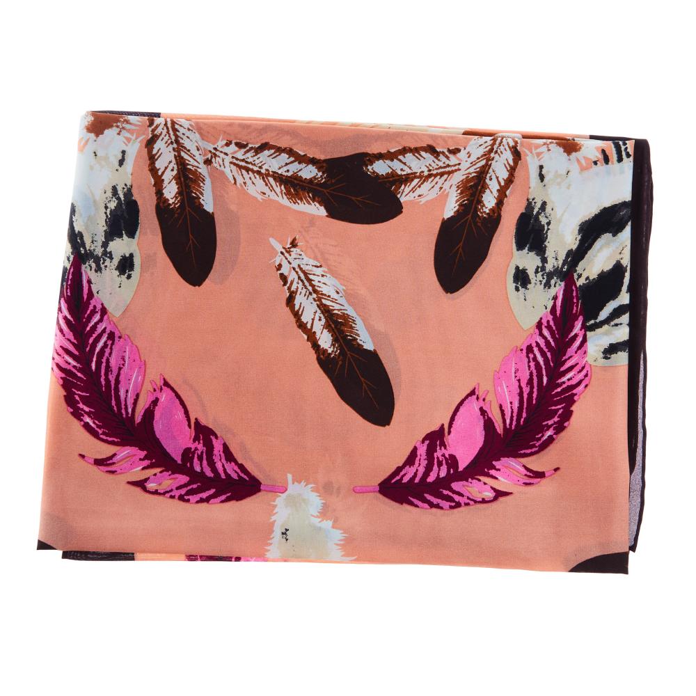 Wyoming Traders Calico Feathers Peach Wild Rag