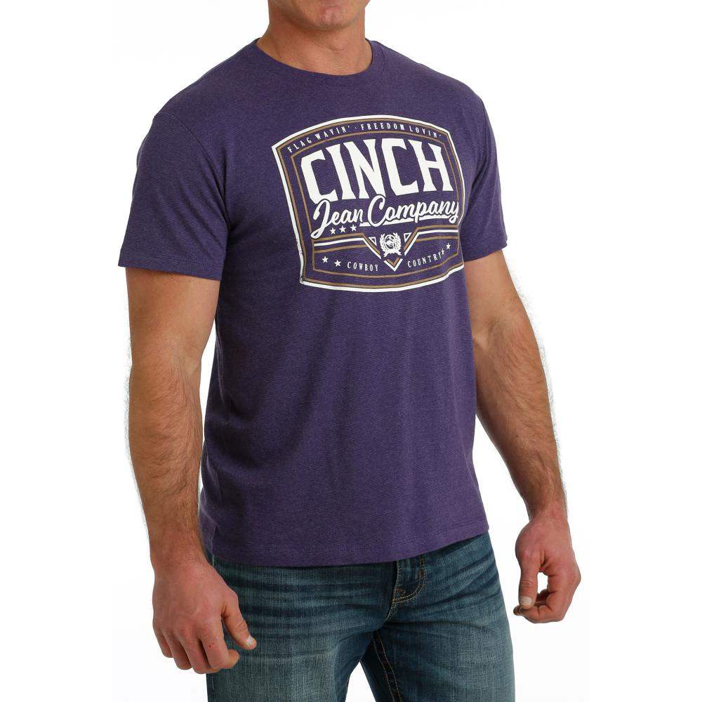 Cinch Men's Purple Logo Tee