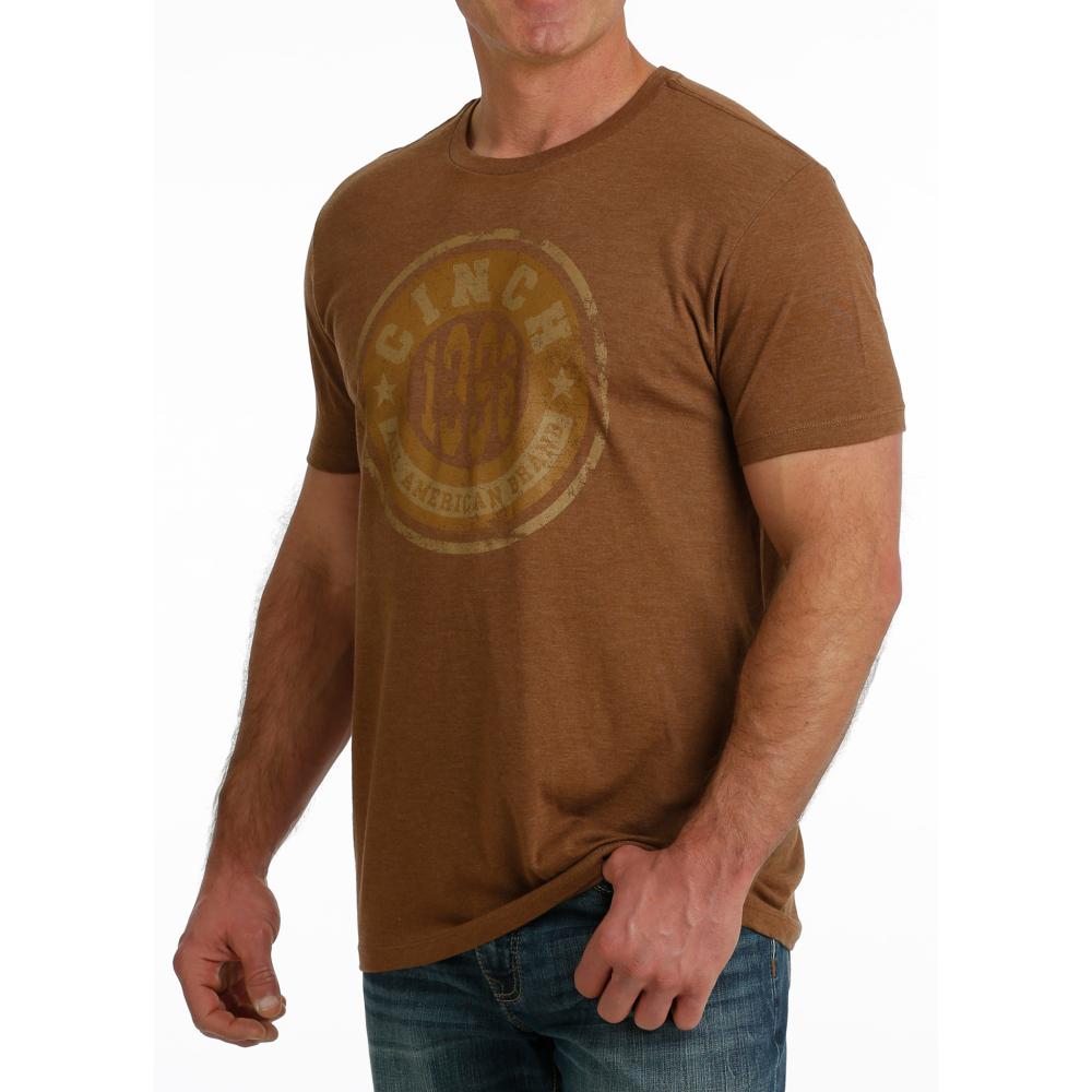 Cinch Men's Brown Logo Tee