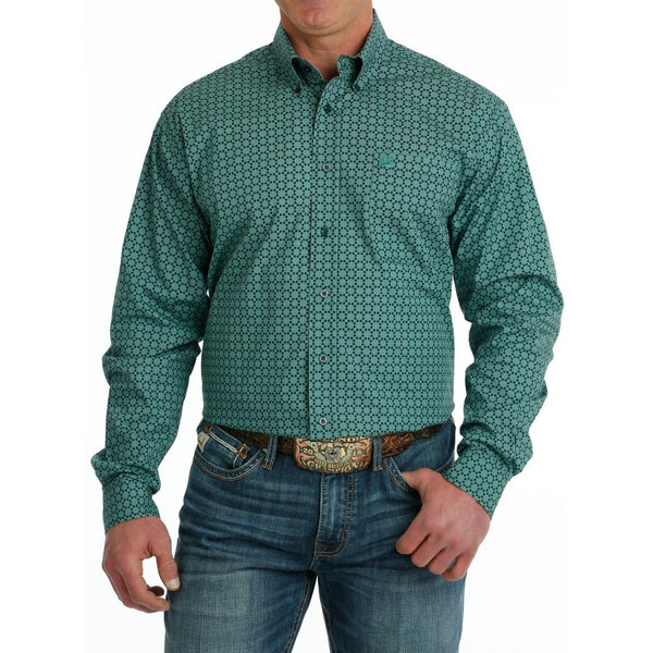 Cinch Men's Classic Fit Green Button Down