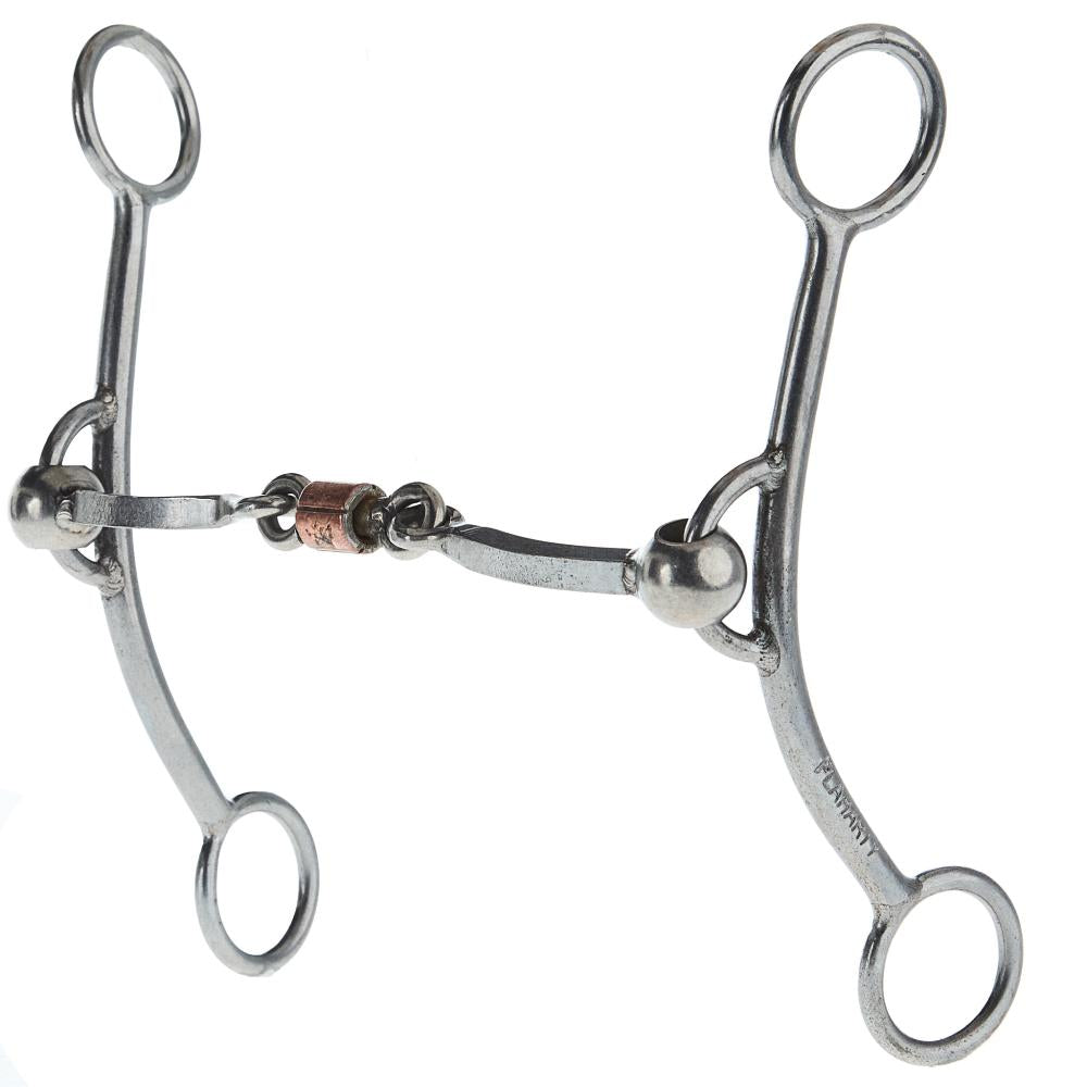 Flaharty Bits & Spurs Reg'lar Betty Square Copper Roller Dog Bone Gag