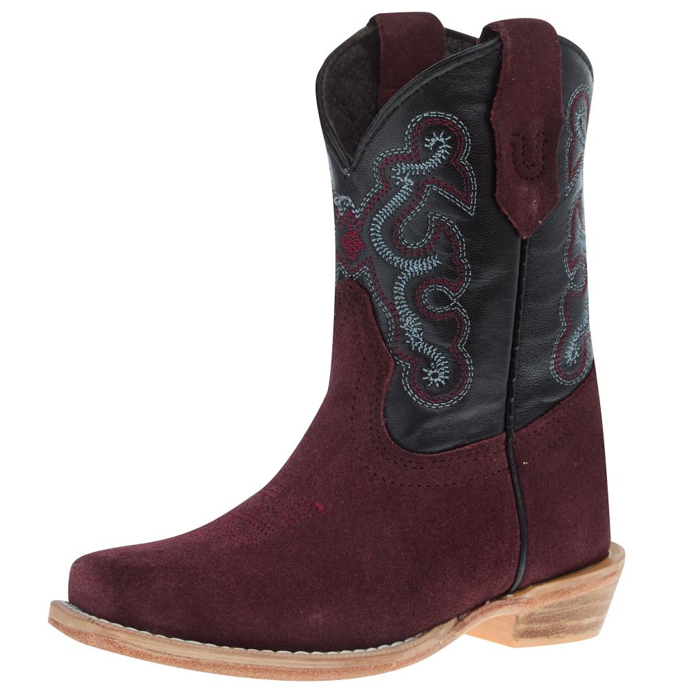 R Watson Boots R Childrens Rhubarb Rough Out with Black Shaft Cutter T