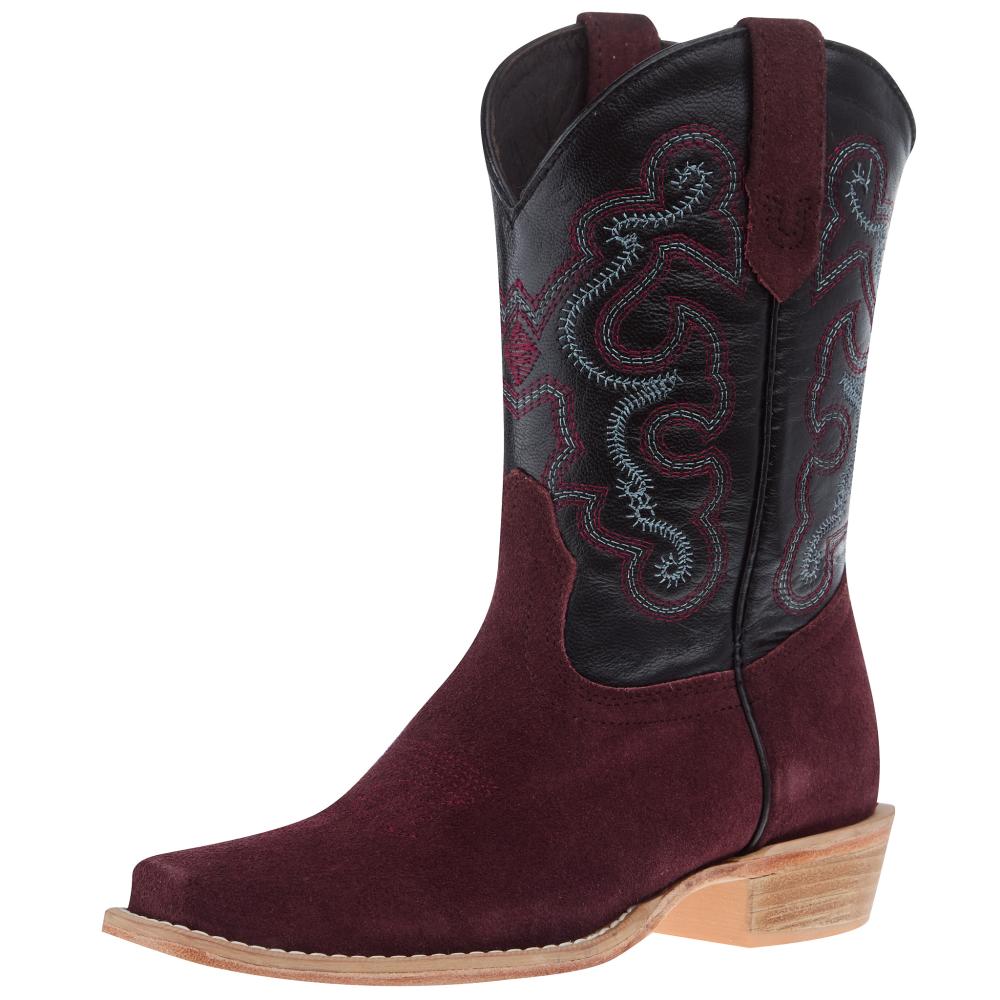 R Watson Boots R Youth Rhubarb Rough Out with Black Shaft Cutter Toe B