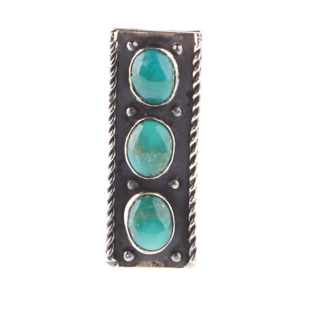 Paige Wallace 3 Turquoise Stone Rope Edge Keeper