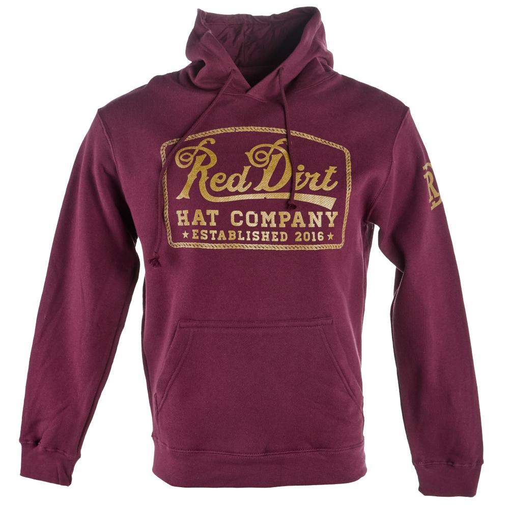 Red Dirt Hat Company Mens Maroon Logo Hoodie