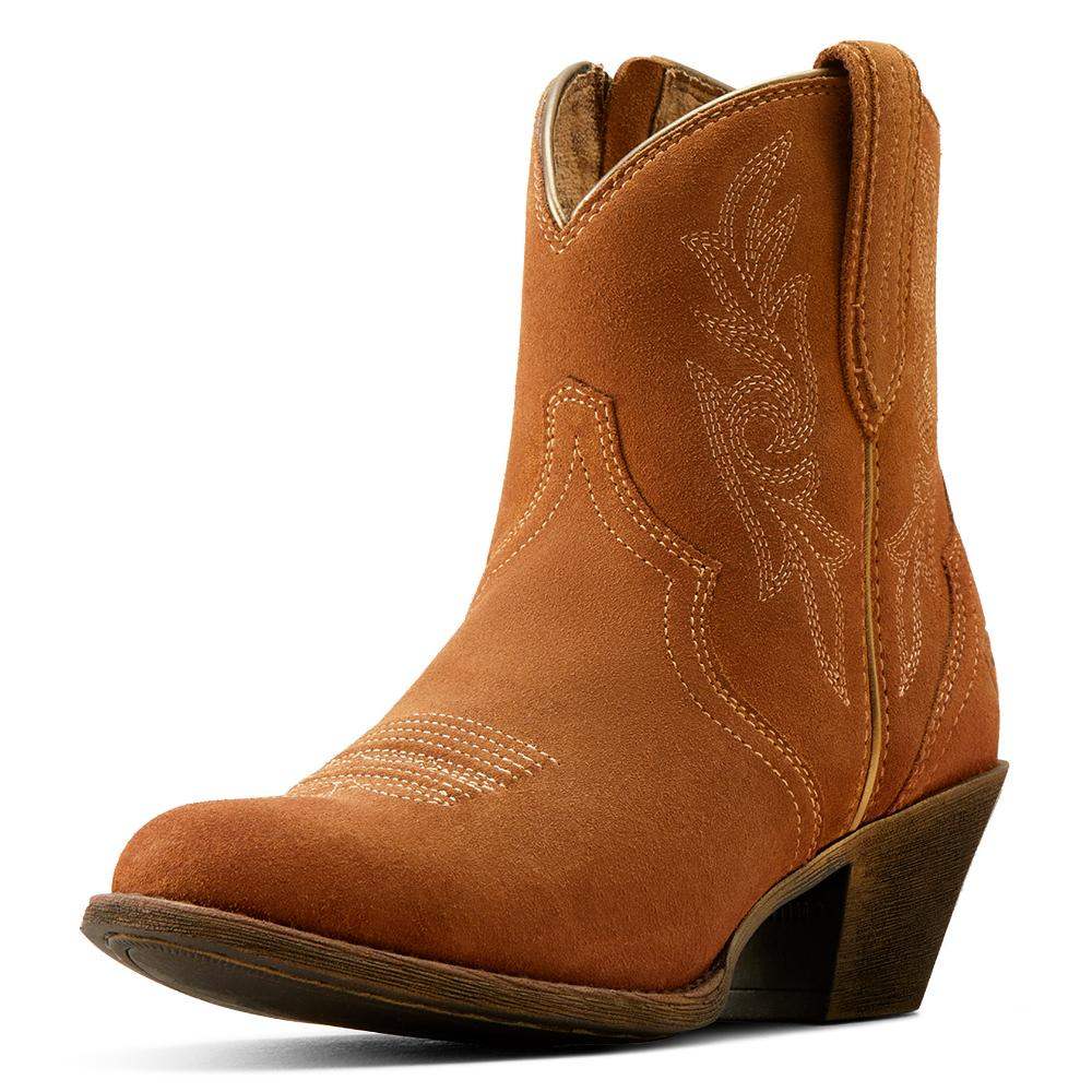 Ariat Womens Harlan Walnut Suede 7 In Top Cowgirl Boot