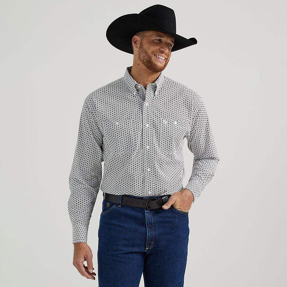 Wrangler Mens George Strait Black Printed Shirt