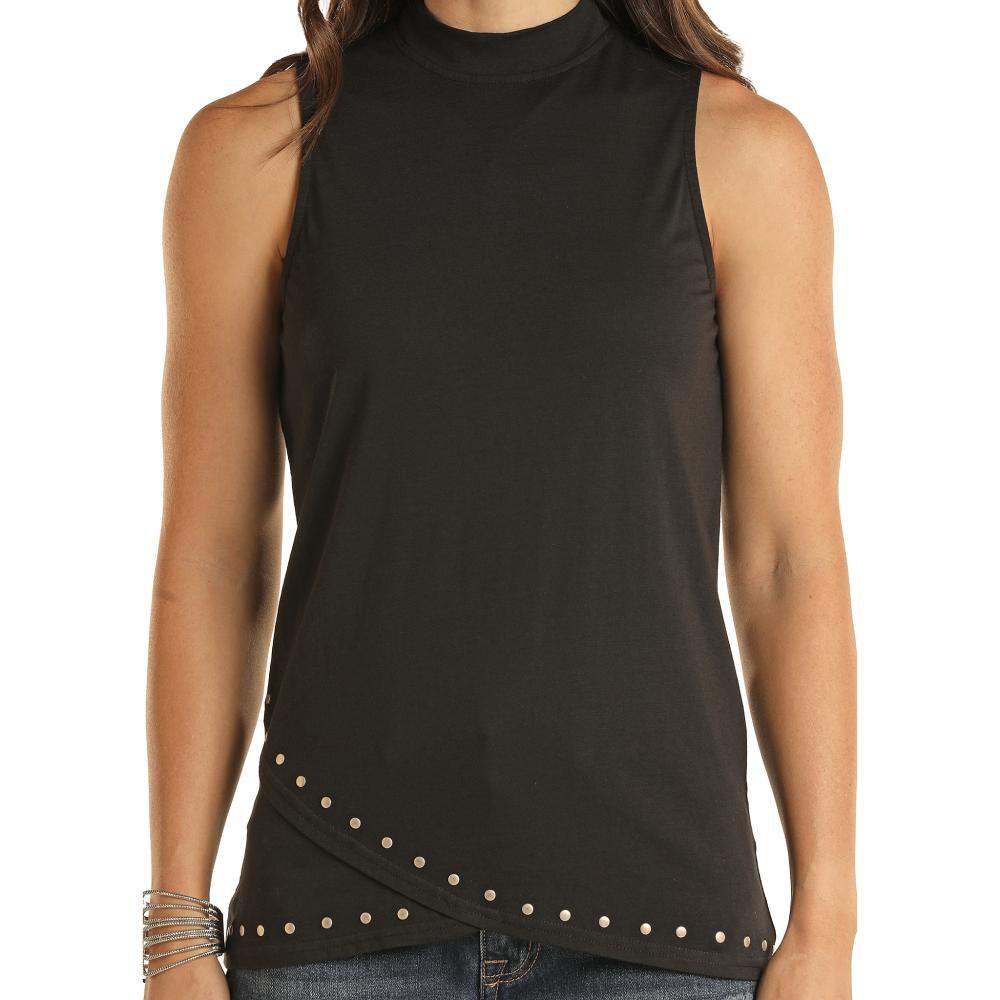 Panhandle Women's Black Sleeveless Studded Top