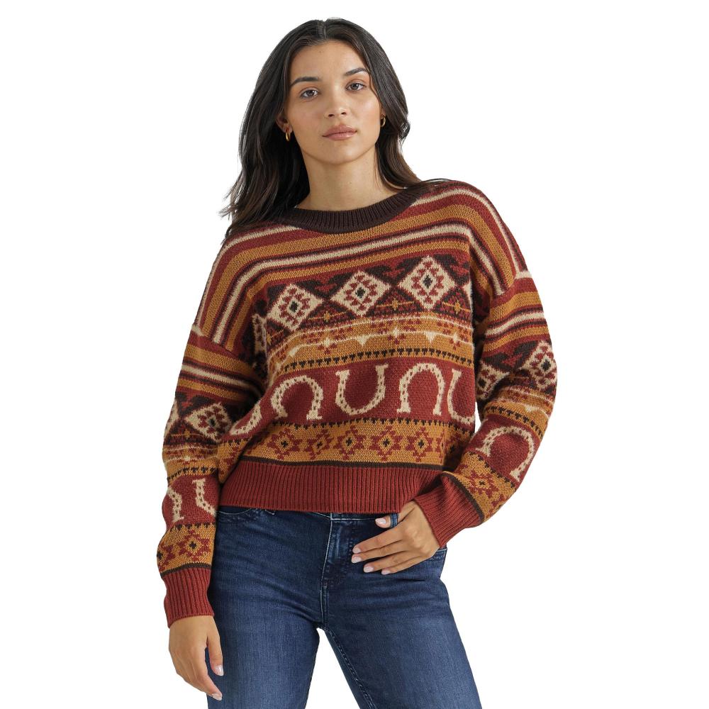 Wrangler Women's Punchy Horseshoe Sweater