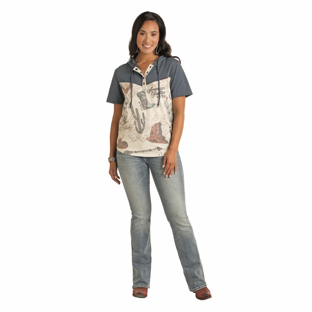 Panhandle Women's American Frontier Hooded Tee