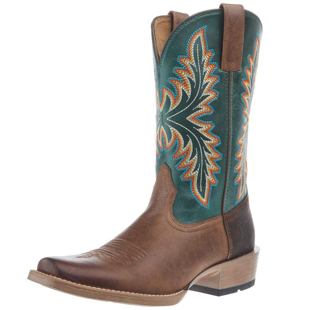Ariat Men`s Renegade Vintage Oak 12In Deep Teal Top Cowboy Boot