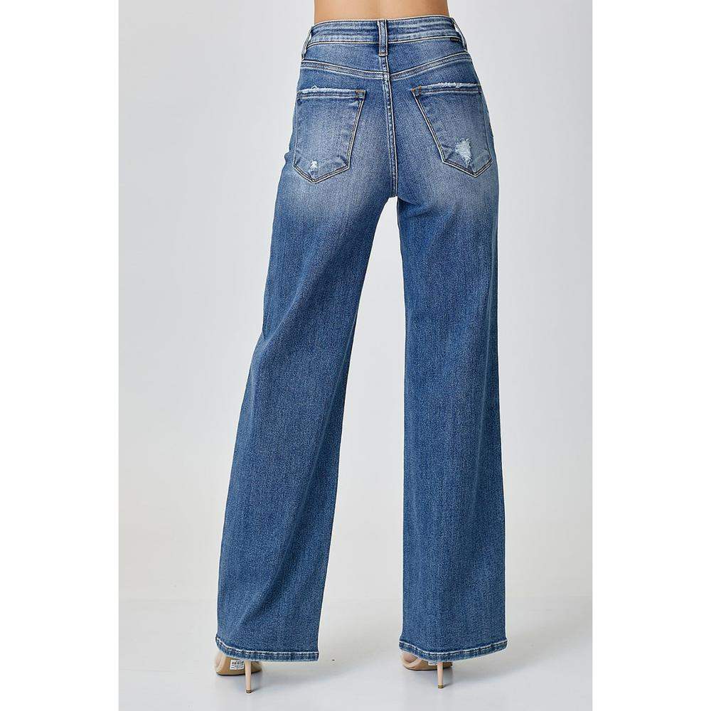 Risen Jeans Women's High Rise Wide Leg Jeans