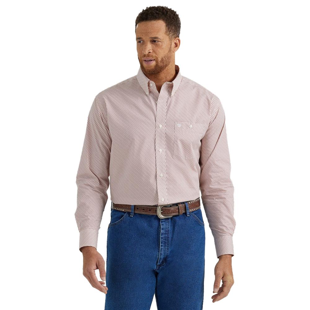 Wrangler Men's Red Print Button Down Shirt