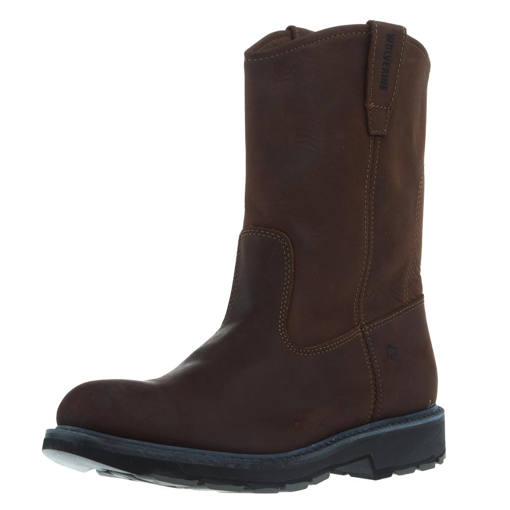 Wolverine Men`s Wellington Brown 10In Top Soft Round Toe Work Boot