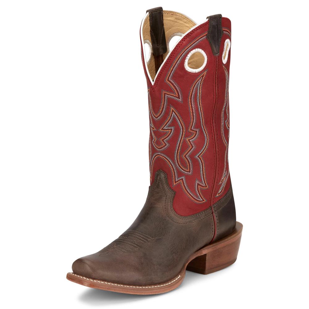Justin Boot Company Men`s Frontier Ante Up Hickory 13in Red Goat Top
