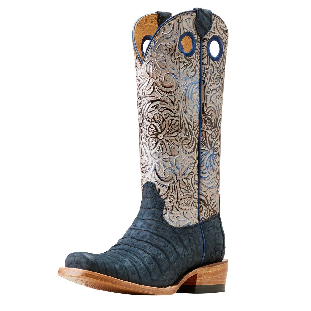 Ariat Women`s Navy Sueded Caiman Belly Futurity Boon Cowgirl Boot