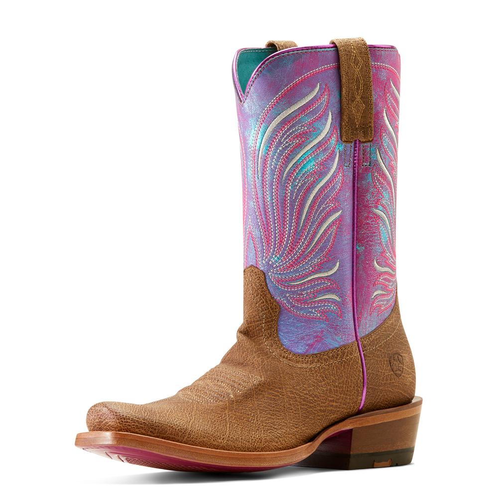 Ariat Women`s Futurity Dash Tan Vamp 10In Multi Pink Top Boot