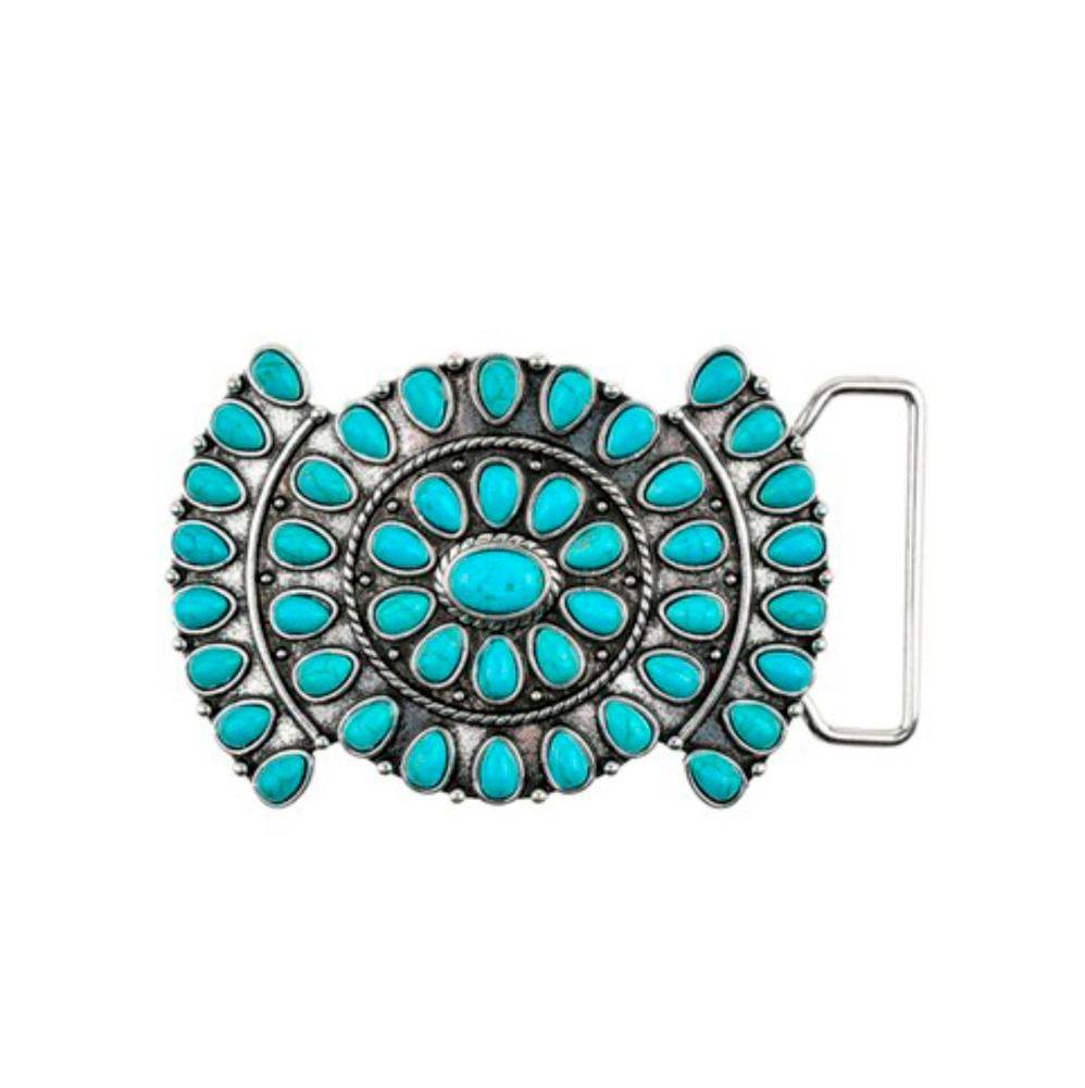 West And Company Turquoise Bowtie Cluster Buckle