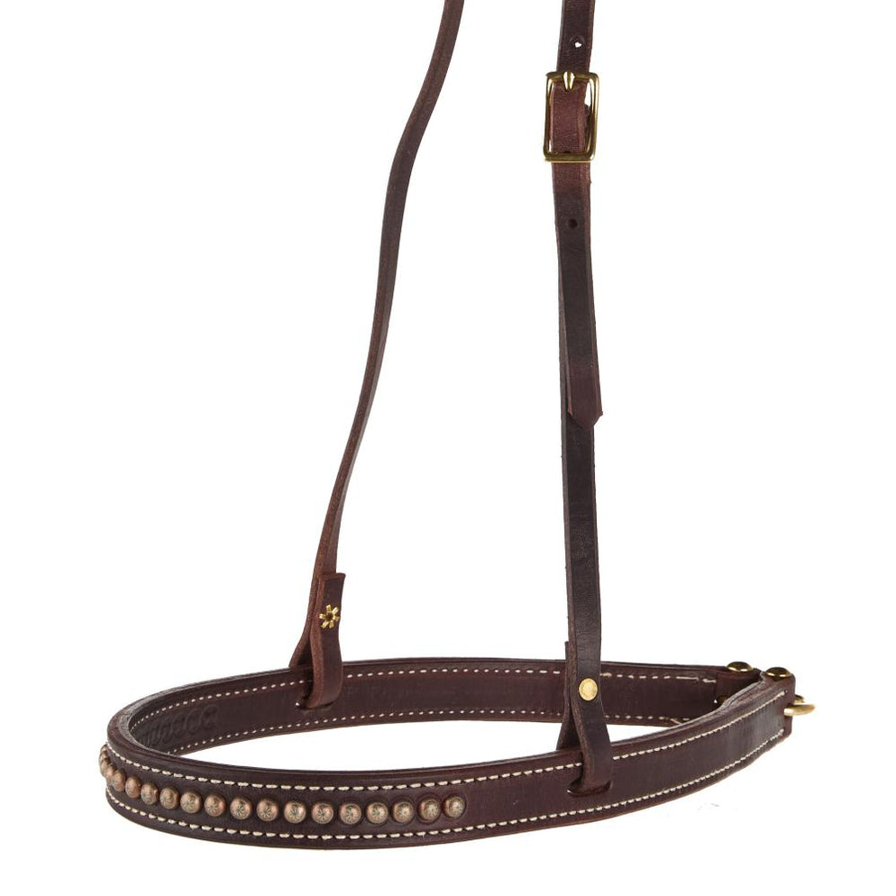 Cowperson Tack 1 Inch Harness Leather Noseband with Copper Patina Dots