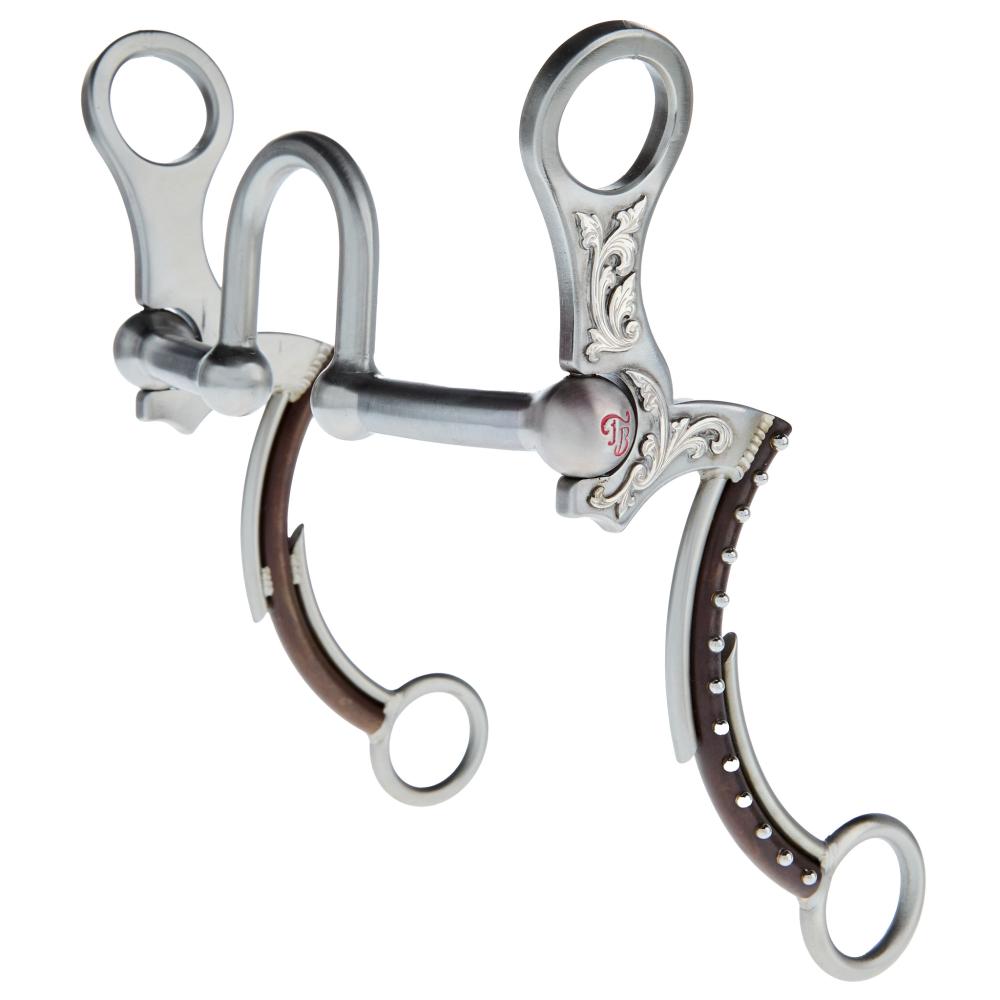 Tom Balding Bits Switchback Silverado Silver Floral Shank Bit