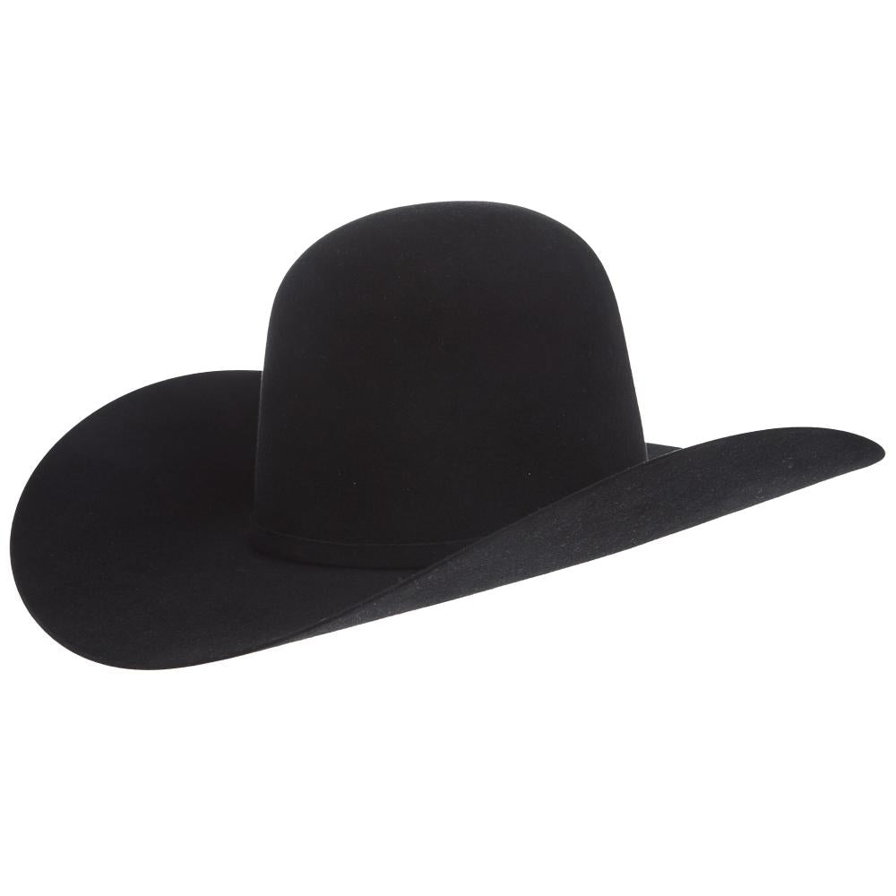 American Hats AHC 10X Black 4 1/2in. Brim Round Oval Open Crown Felt H