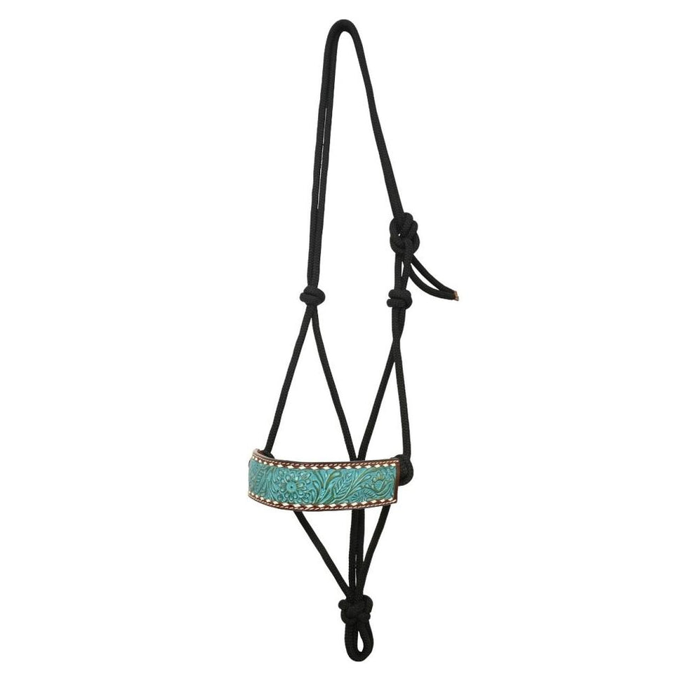 Rafter T Ranch Company Turquoise Floral Buckstitch Rope Halter