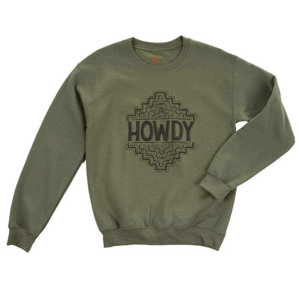 The Whole Herd Women's Howdy Green Sweatshirt