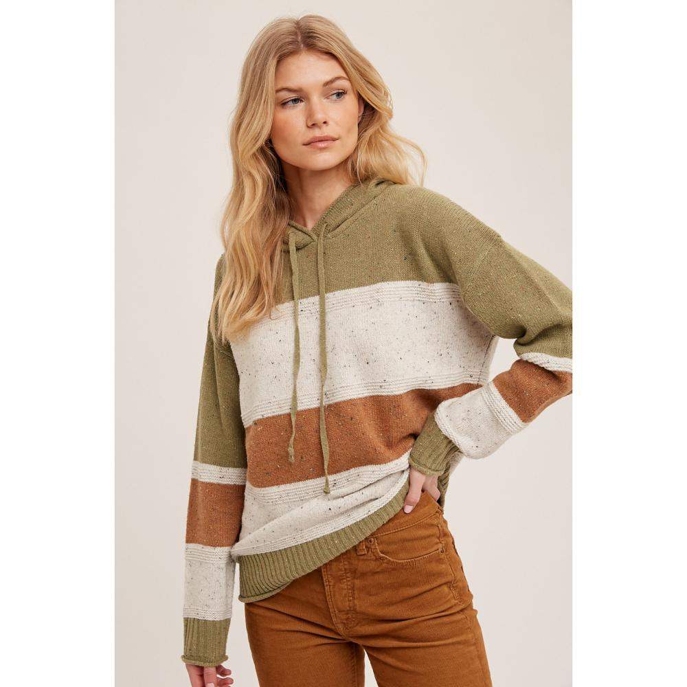 Hem And Thread Women's Colorblock Sweater Hoodie
