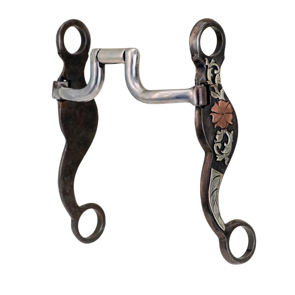 Cowboy Tack Desert Rose Hinged Port Shank Bit