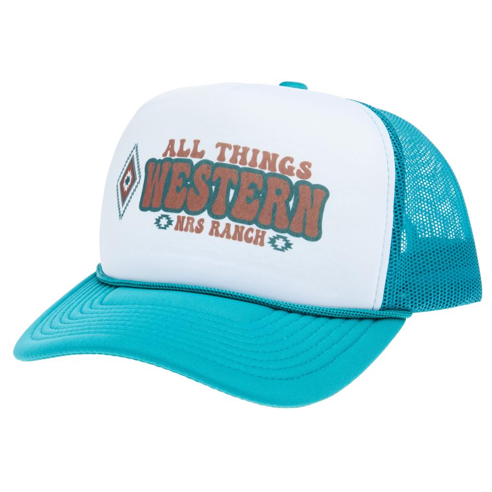 NRS National Ropers Supply Teal and White Cap