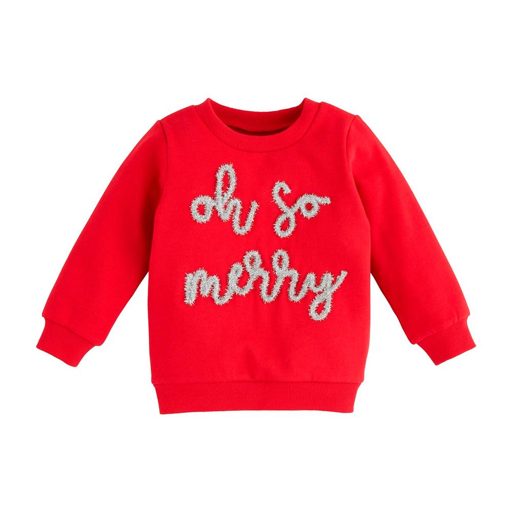 Mud Pie Girl's Oh So Merry Sweatshirt