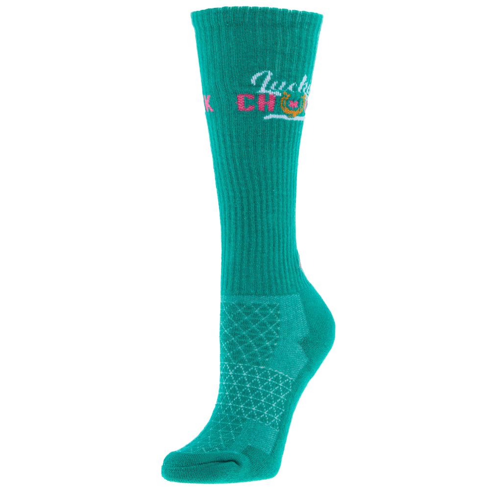 Lucky Chuck Logo Performance Crew Socks OSFM