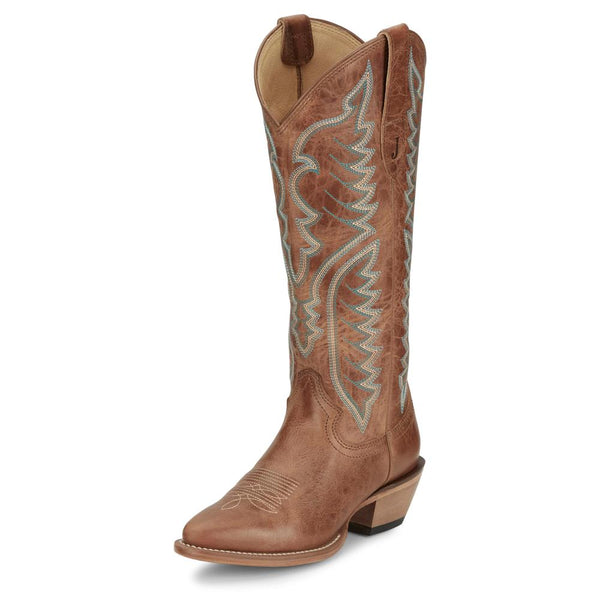 Justin Boot Company Women`s Evelyn Brown Barnwood 15In Top Cowgirl Boo