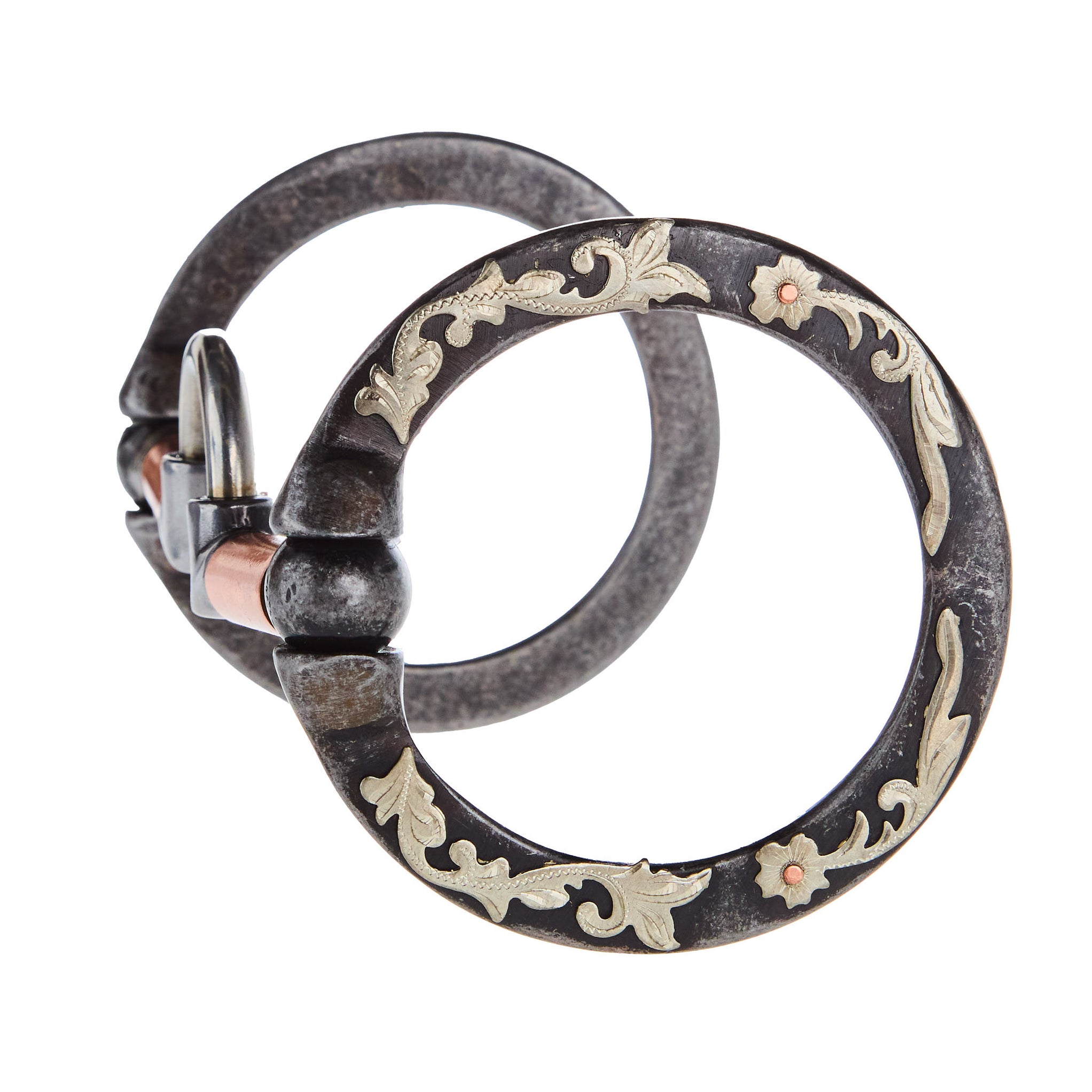 NRS Silver Floral Engraved Correctional Port Snaffle Bit