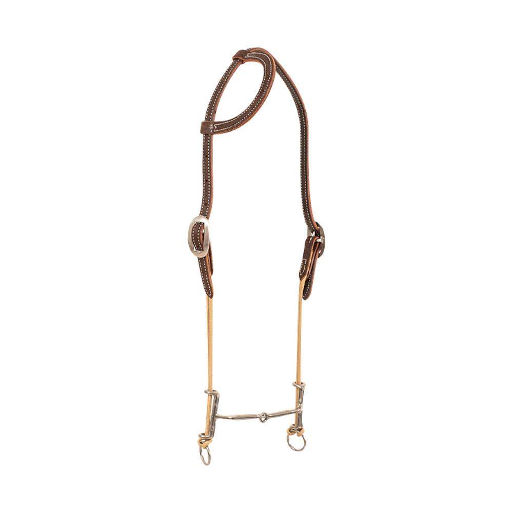 Classic Loomis Single Ear Headstall and Draw Gag Bit with Smooth Bar
