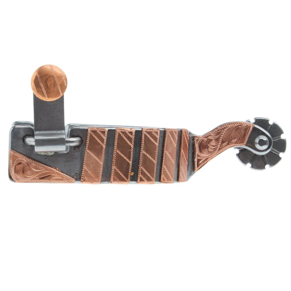 NRS Silver and Copper Bar 1 Inch 1 3/4in Shank Ladies Performance Spur