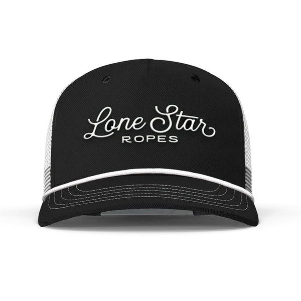 Lone Star Ropes Black and White Script Logo Cap