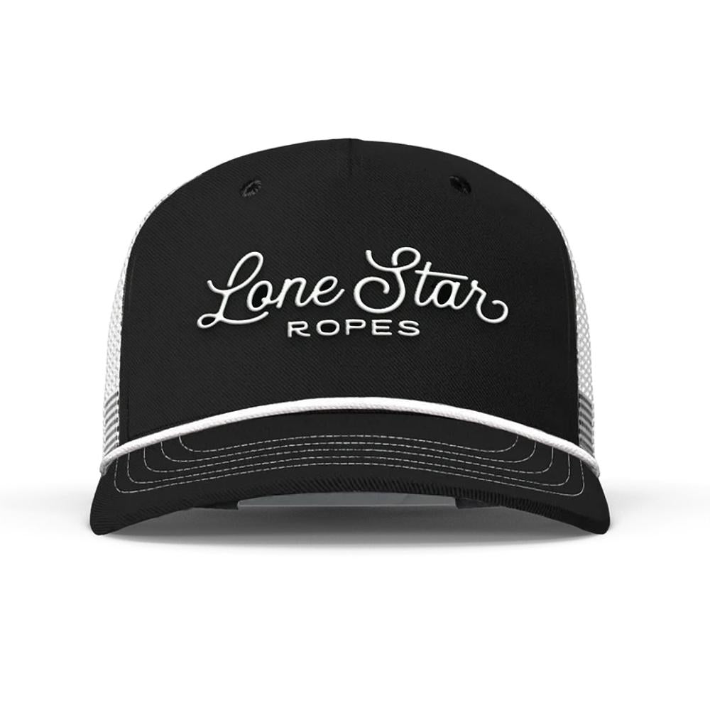 Lone Star Ropes Black and White Script Logo Cap
