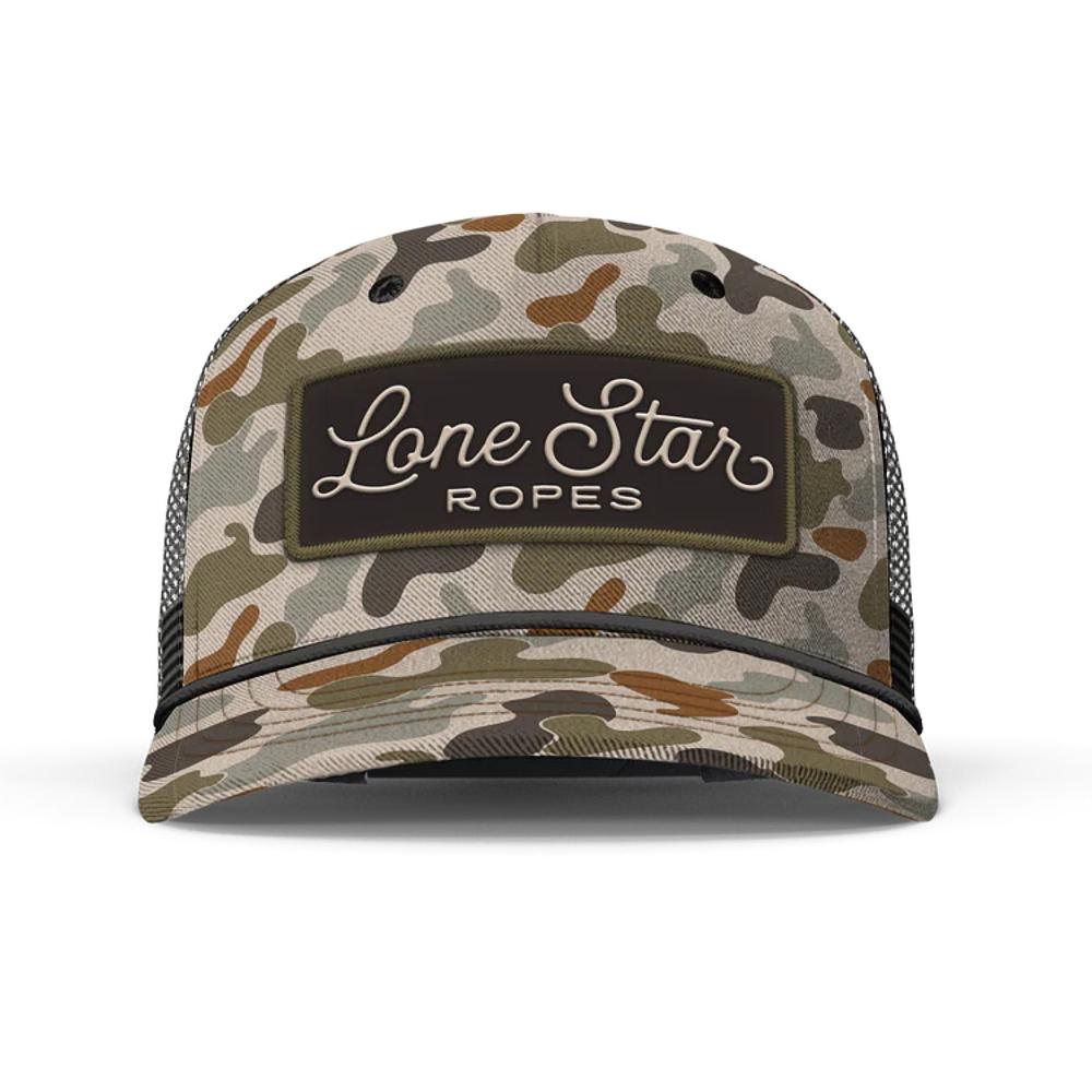 Lone Star Ropes Old School Camo Script Logo Cap
