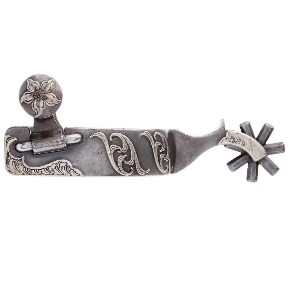 Brandon Anthony Bit & Spur Co. Engraved Silver Scroll Mens 2 Inch Band