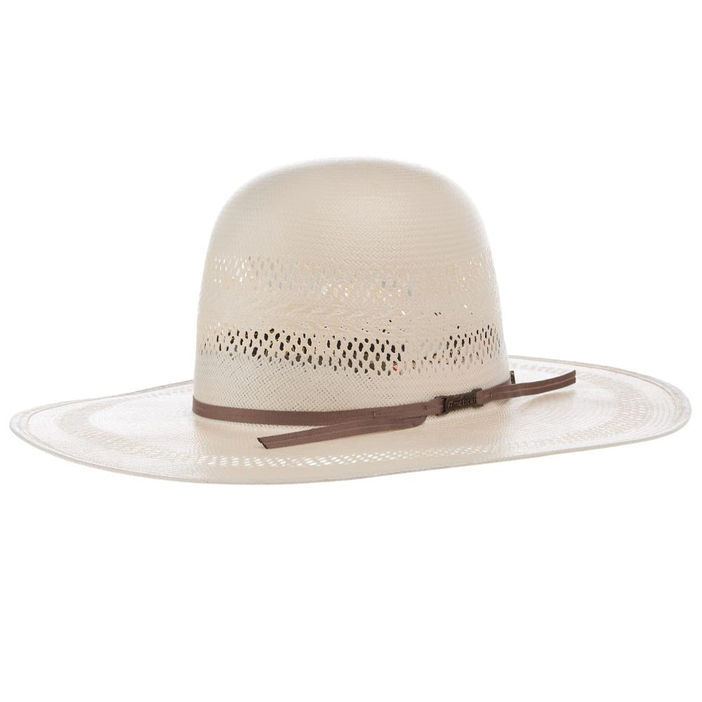 American Hats AHC 8100 Ivory Brim Vent 4 1/4 Inch Brim Open Crown Stra