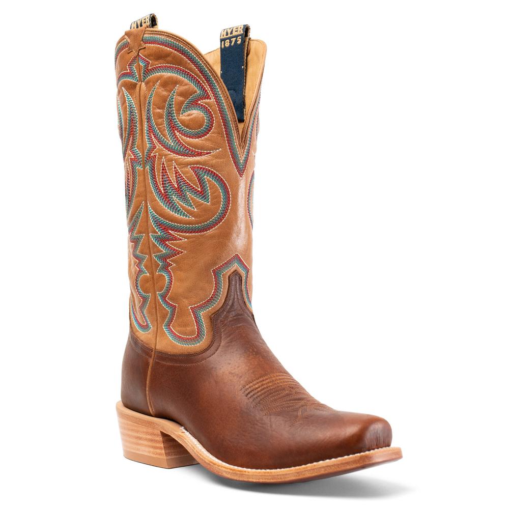 Hyer Boots Men`s Brown Bison Hays 13In Honey Mestizo Top Cowboy Boot