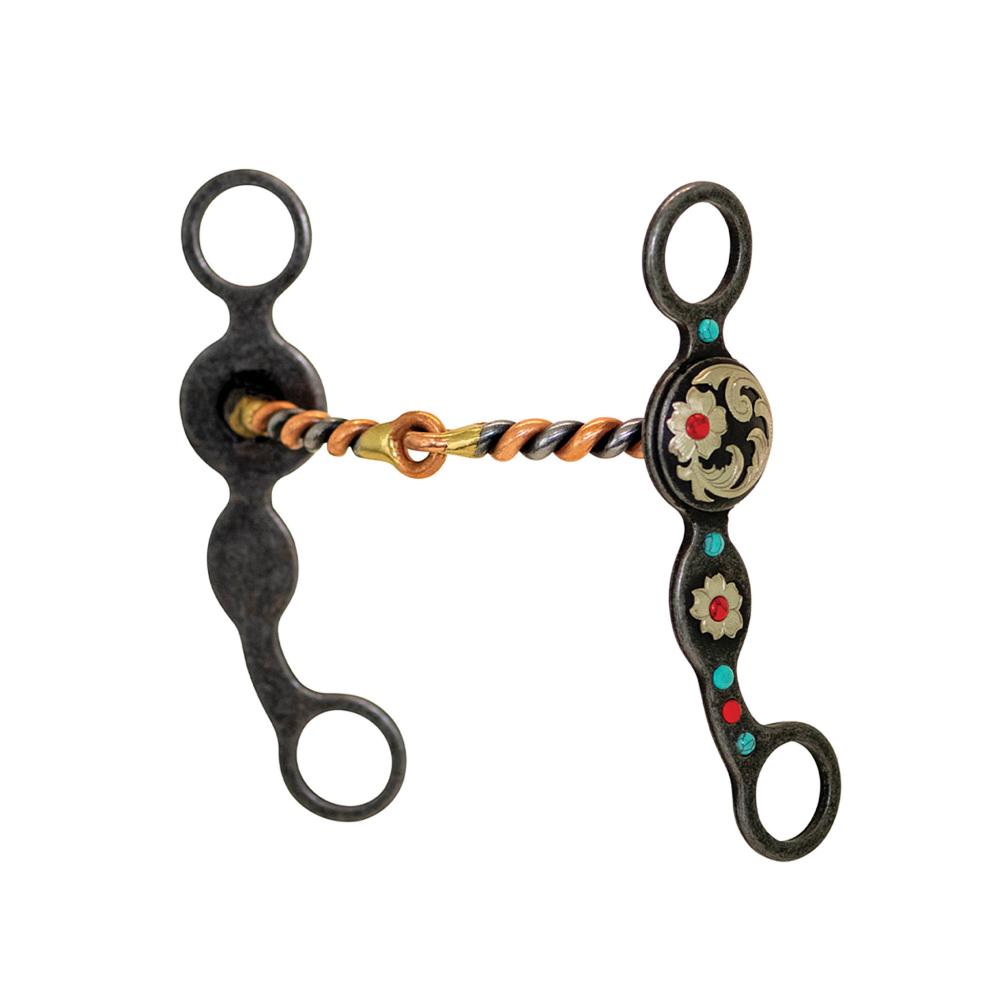 Cowboy Tack Southwest Copper Twisted Snaffle Floral