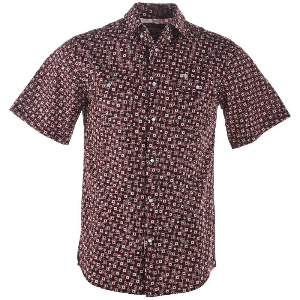 Ferrell Brands Inc Men's Brown Vented Pearl Snap Shirt