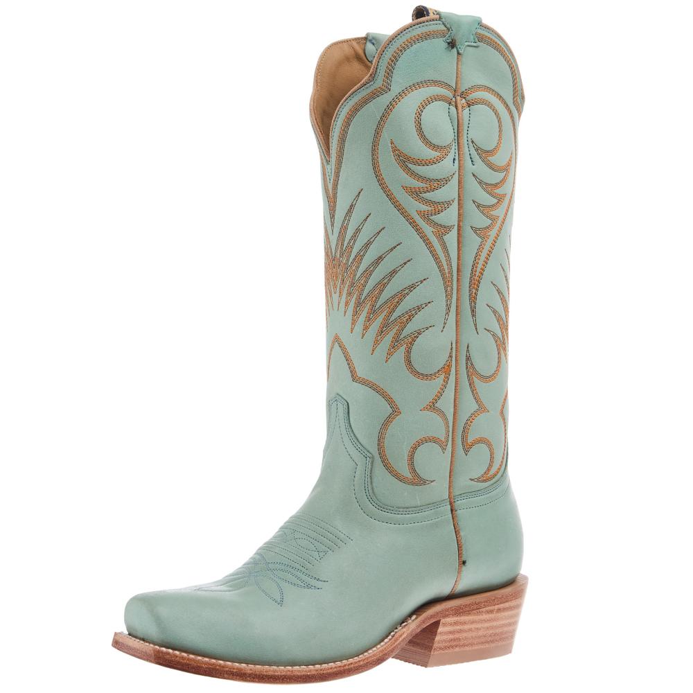 Hyer Boots Women`s Leawood Robin`s Egg Burnished Cowhide Cutter Toe 13