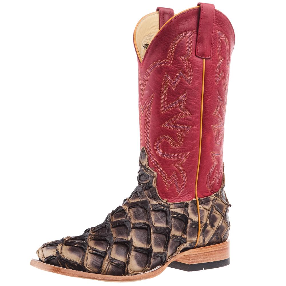 Horsepower Boots Men`s Top Hand Petrified Oak Big Bass 13In Red Rodeo